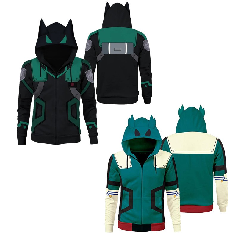 My Hero Academia Zipper hoodie Deku sweater digital printing jacket ...