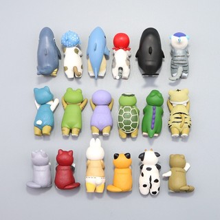 6Pcs/Set With Box Cartoon Anime Mofusand Shark Cat Whale Frog Rabbit ...