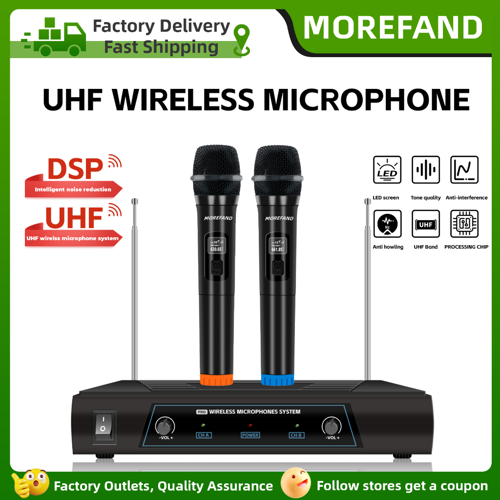 Professonal Wireless Microphone 1002-308V2S Dual Channel Microphone For ...