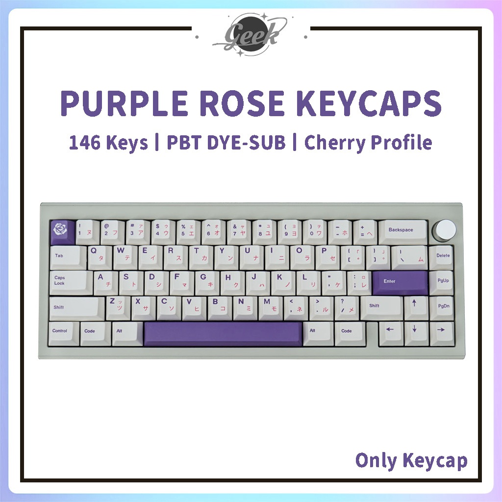 Rose Purple Keycaps PBT Dye-sub Cherry Profile Keycap Custom Keycaps ...