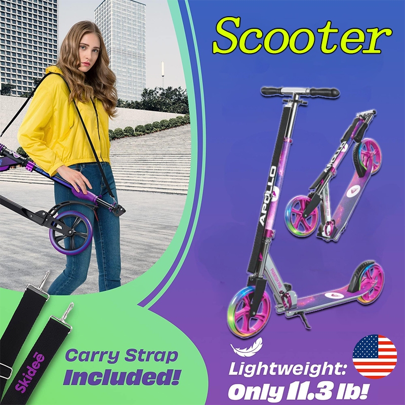 Scooter For Kids Foldable Adult Scooter Height Adjustable Two-wheeled ...