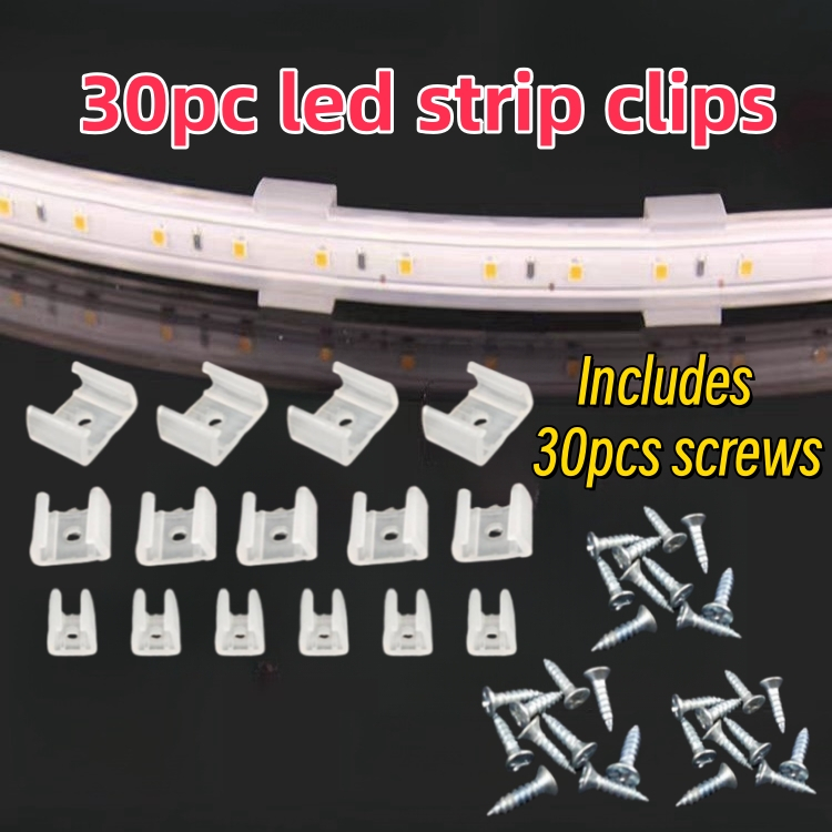 30pcs LED Strip Fix Clips With Screws Holder Connector Accessories For ...