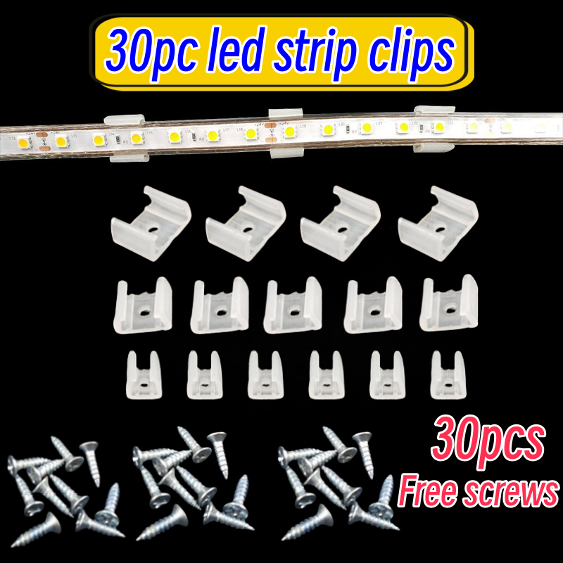 30pcs Led Light Strip Buckles With Screws LED Strip Fix Clips For ...