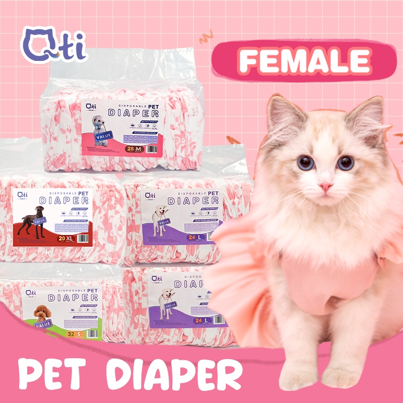 Qti Global Cat Diaper Female Pet Diaper XXS XS S M L XL | Shopee ...