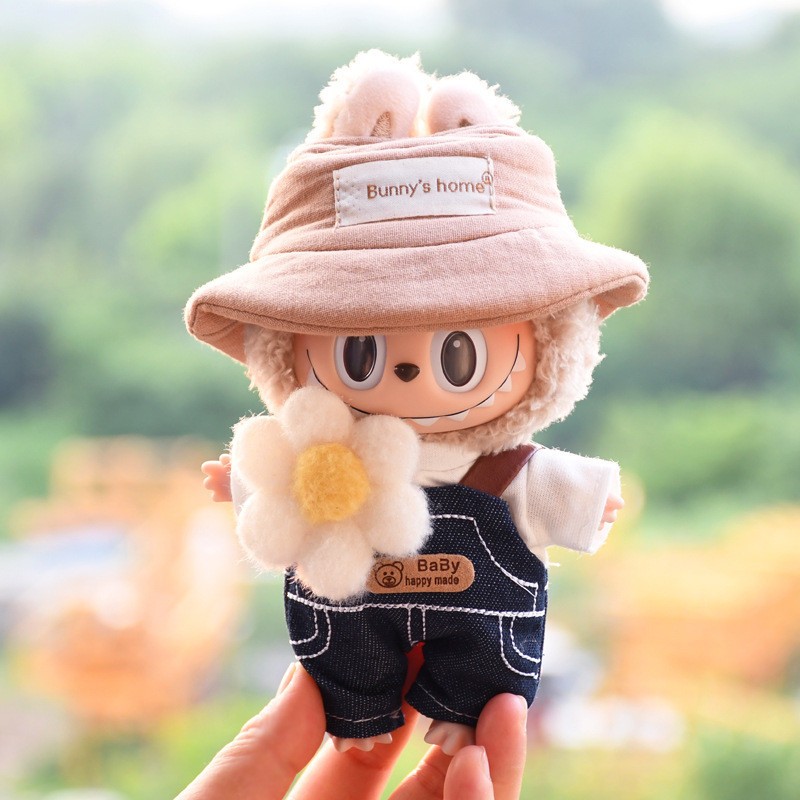 Labubu Macaron Clothes 17cm Spring Wild Overalls Set (Only Clothes ...