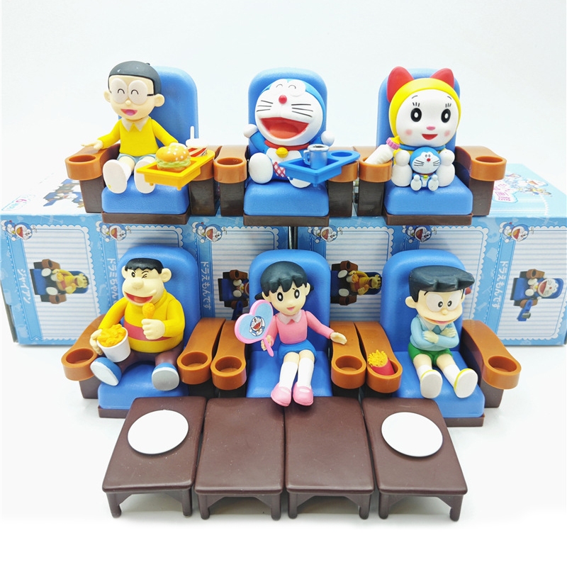 6Pcs/Set 5cm Anime Doraemon Nobita Nobi Minamoto Shizuka Goda Takeshi ...