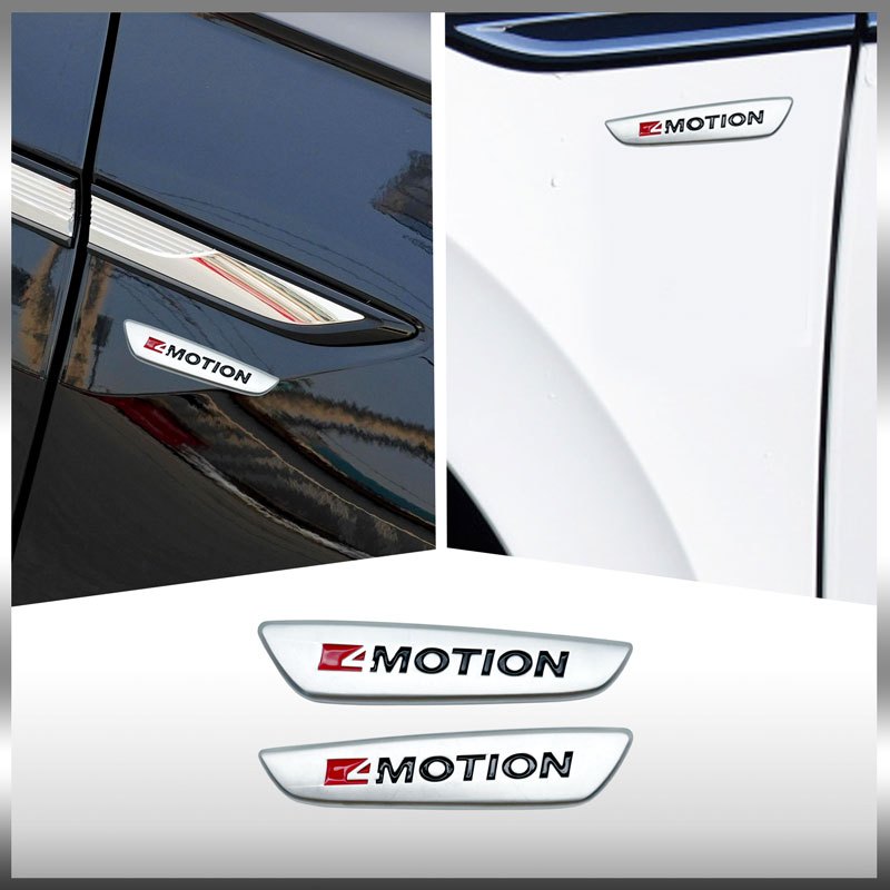 2pcs 3D Metal 4Motion Car Fender Side Emblem Badge Decal Rear Bumper ...