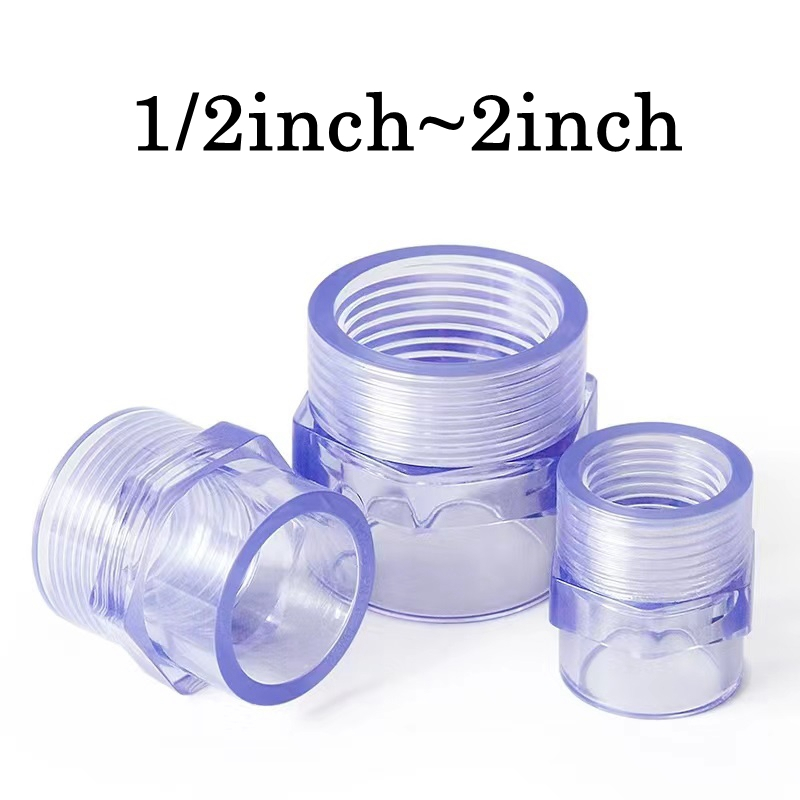 1pc PVC Straight Connector 1/2"-2" Female Thread PVC Joints Fish Tank ...