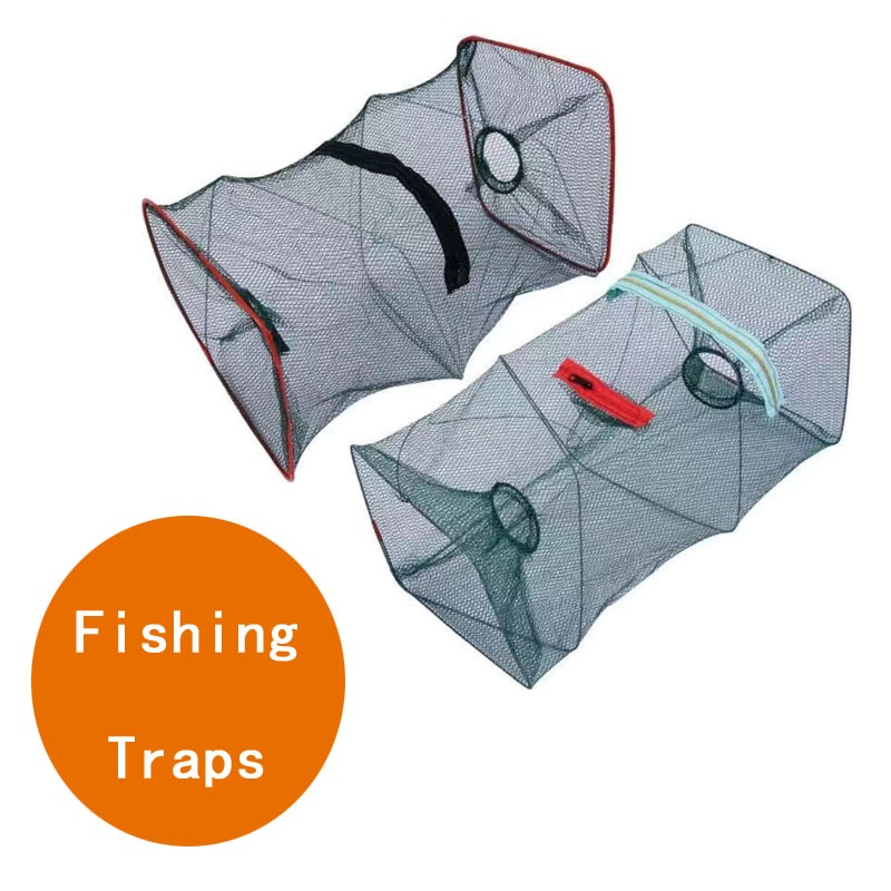 Fishing Traps Small Fishing Nets Foldable Double Hole Fish Cages For ...