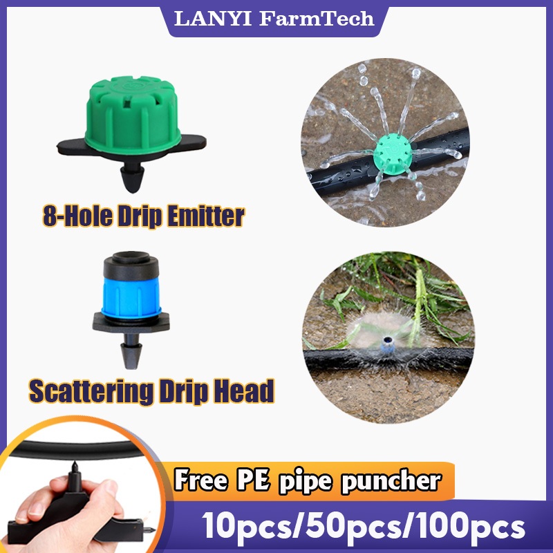Adjustable Drip Emitter Head Garden Irrigation Water Flow Micro ...
