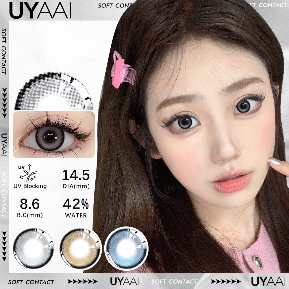 UYAAI 2pcs\pair contact lens BUBBLE Gray contact lens can be used for ...