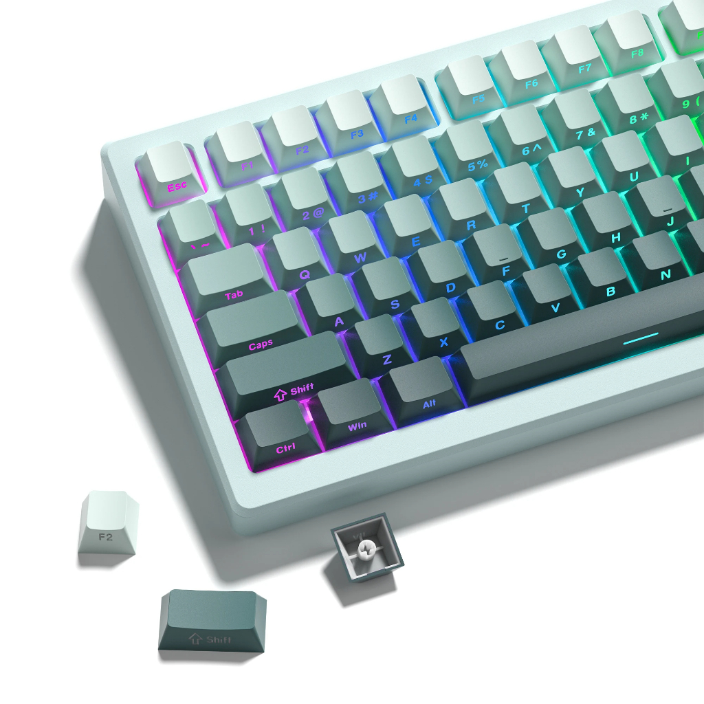 Side Printed Keycap Set Double Shot Shine Through Custom Gradient ...