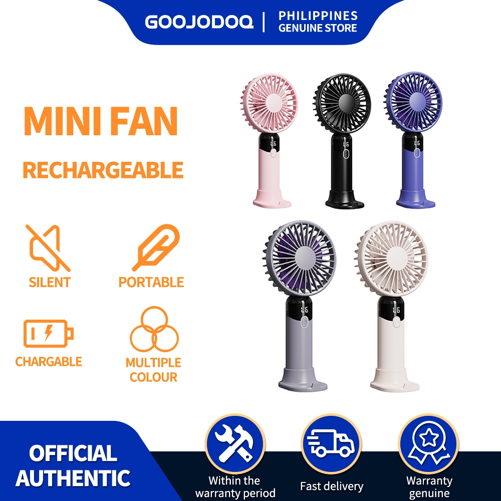 GOOJODOQ LED 5000 mAh Mini Fan Rechargeable for School Portable for ...