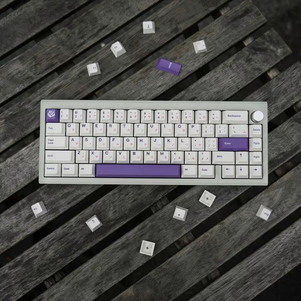 146keys Purple Rose Keycap Cherry Profile Keycaps PBT Dye Sublimation ...