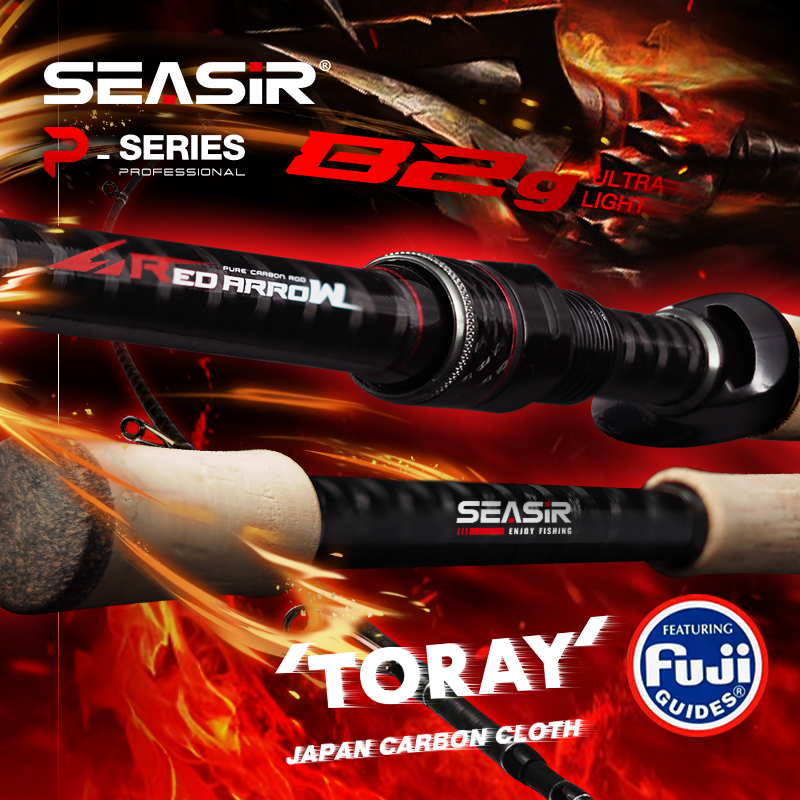 SEASIR Red Arrow 1.98M(6.6)/82g M Power Ultralight Fishing Rod FUJI-O Guide Rings Carbon High ...