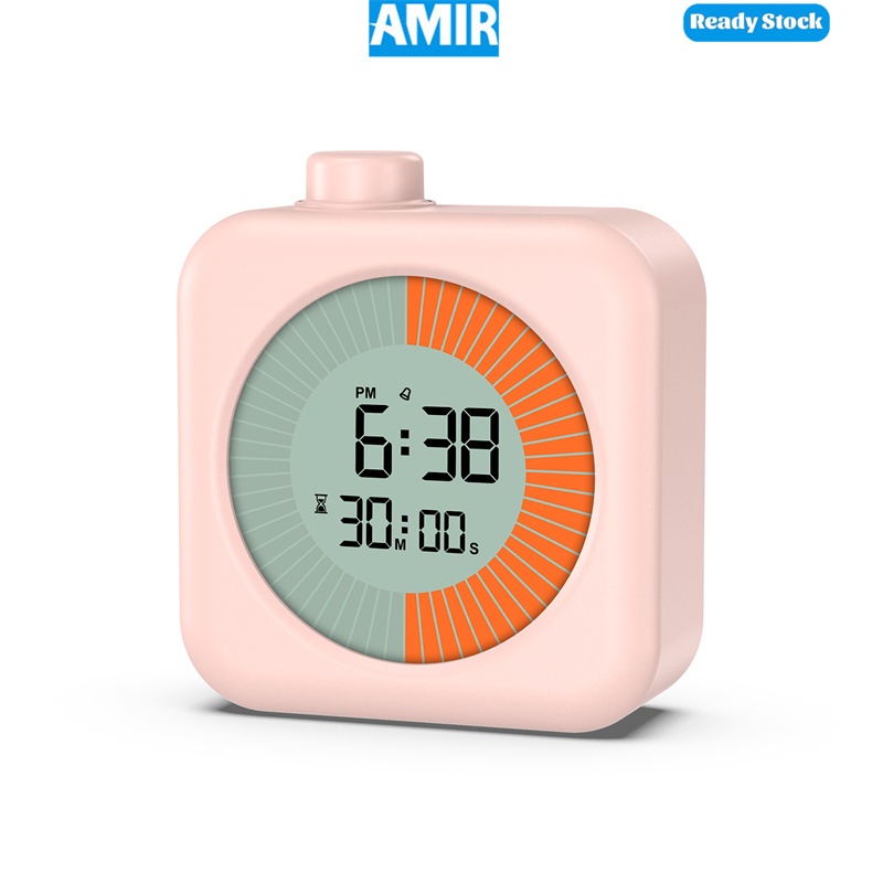 AMIR Newest Style Digital Timer with 60 Minute Countdown, Visual Timer, Silent Countdown/up ...