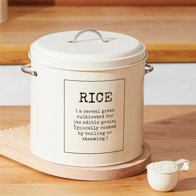 Kitchen Sealed Food Storage Bin Metal Rice Storage Containers | Shopee ...