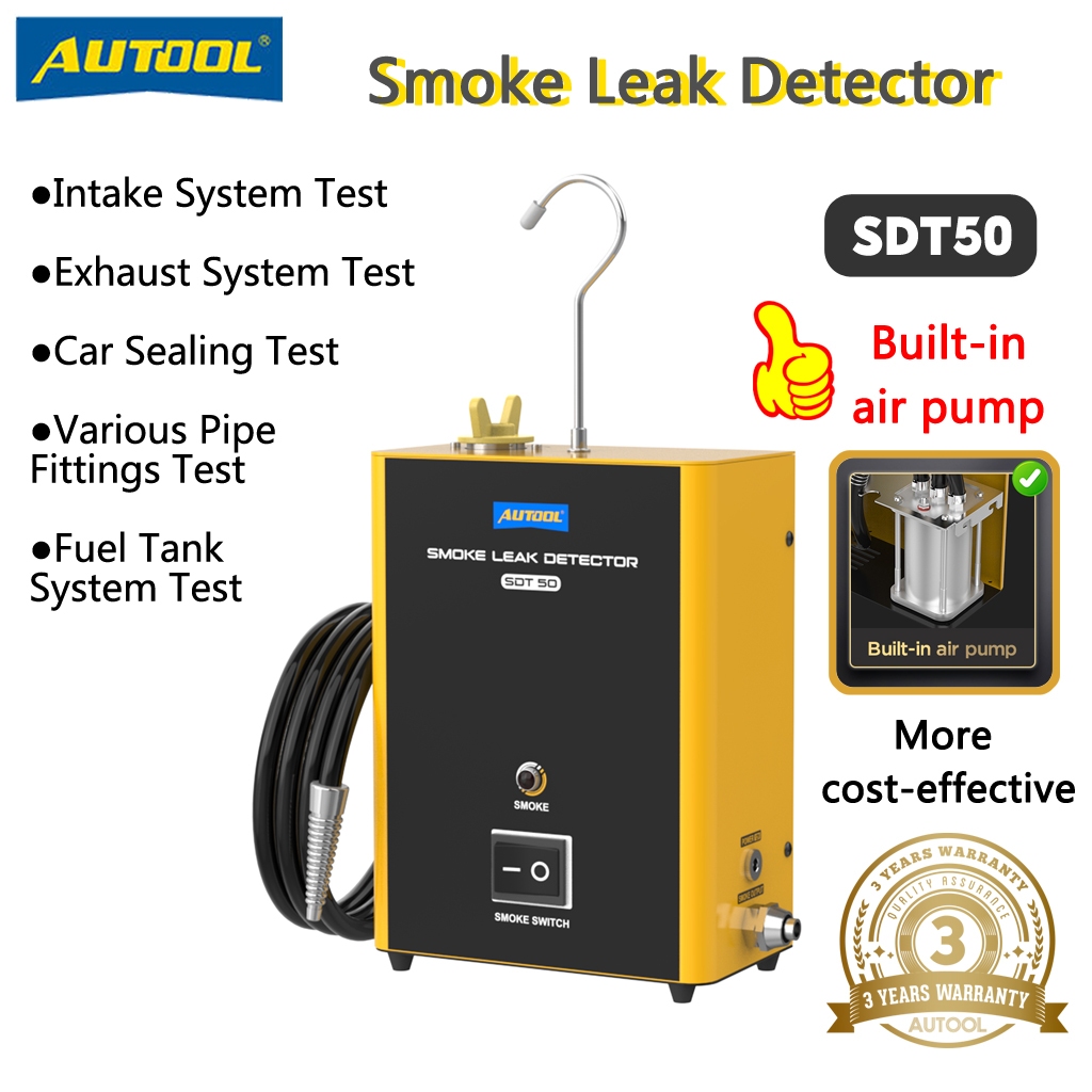 AUTOOL SDT50 Car Smoke Leak Detector Analyzer Inspection Exhaust Smoke ...