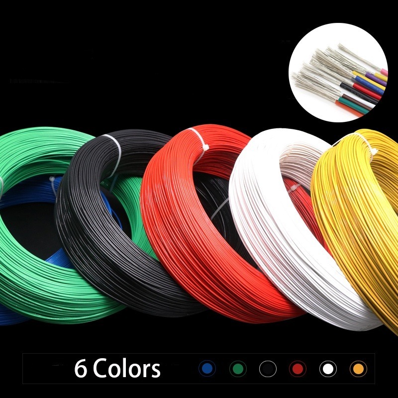 6 Colors 1007 Electronic Wire 24AWG 22AWG Harness PVC Tinned Copper Wire PVC Connecting Wire ...