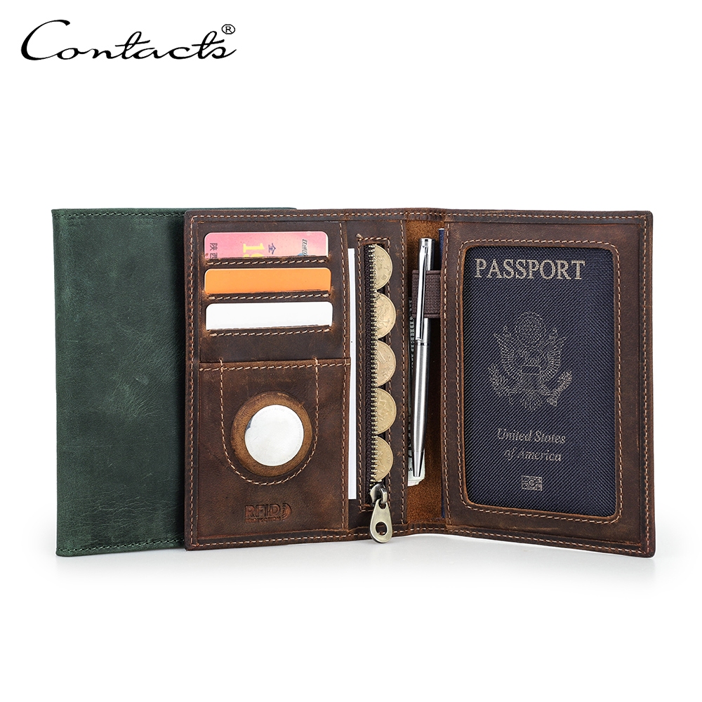 CONTACT'S Genuine Leather Passport Wallets for Men Card Holders Coin ...