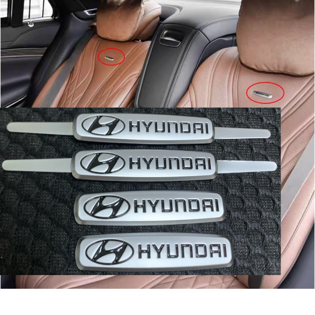 【Hyundai】 3D Metal Modification Hyundai logo sticker Car Seat Car Floor ...