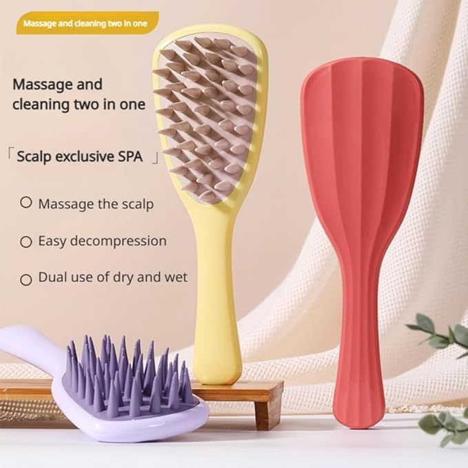 Ginkgo Leaf Long handled shampoo comb to stop itching and remove ...