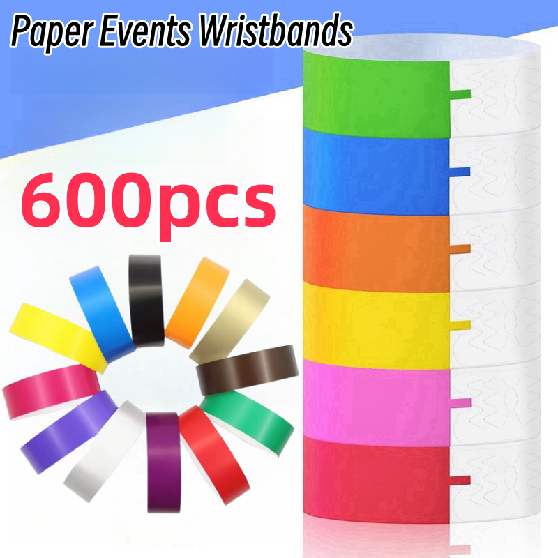 600 Disposable Paper Wristbands Waterproof Wristband Events Wrist Bands ...