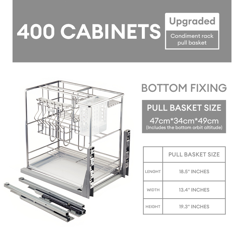 GAA Stainless Pull Out Kitchen Cabinet Condiments Racks Organizer ...