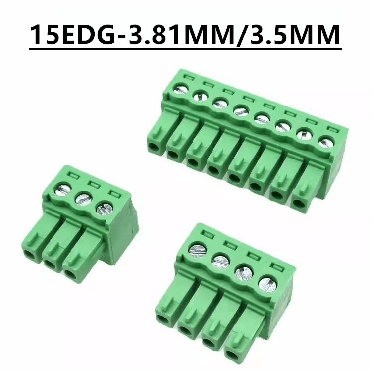10PCS 15EDG KF2EDG 3.81mm 3.5mm PCB Screw Terminal Block 2P~10Pin Female Socket Pin Header Wire ...
