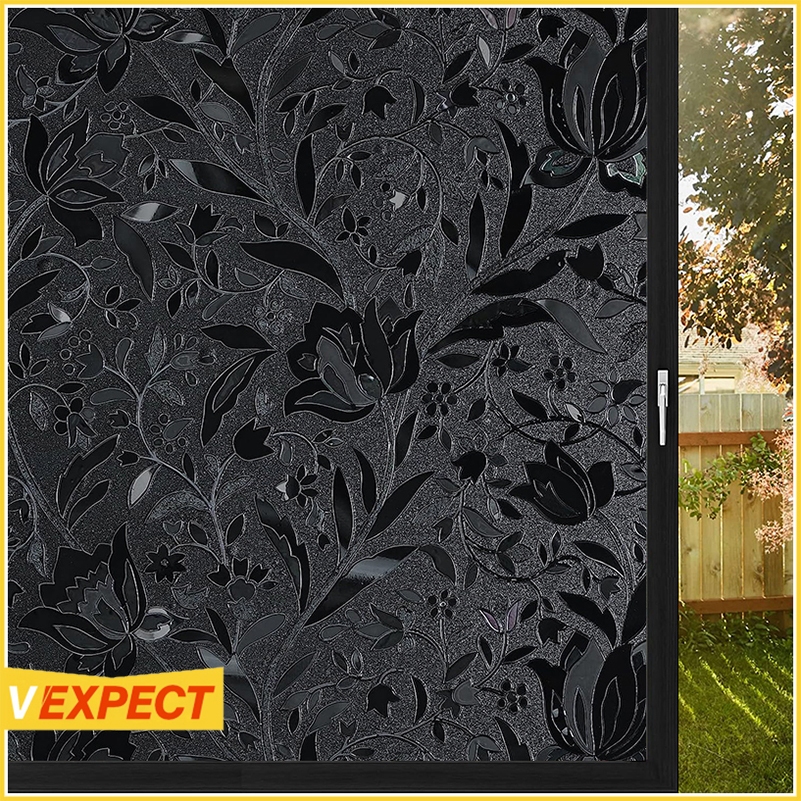 Blackout Window Film Sticker, Tinted Window Film for Home, Sun Blocking ...