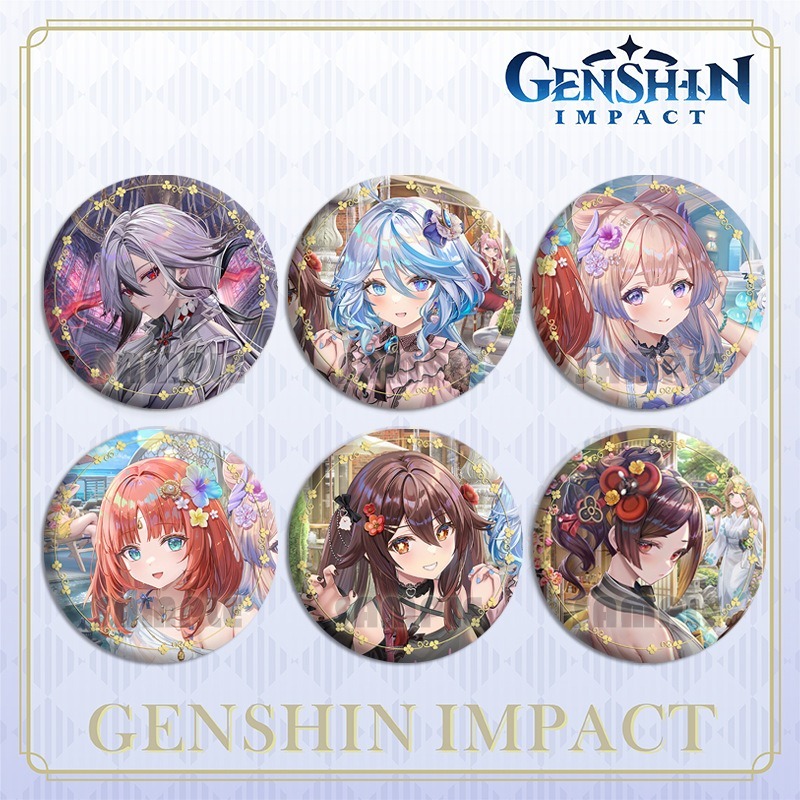 Game Genshin Impact Furina Hutao Arlecchino Badge Button Brooch Pins ...