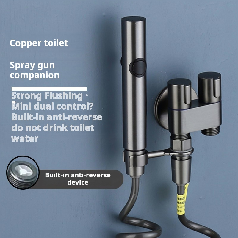 Toilet companion flush spray gun, one inlet and two outlet angle valve ...