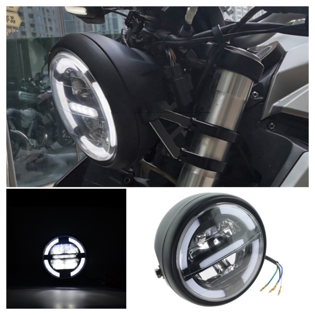 Motorcycle Retro Headlamp Assembly Super Bright Motor Headlight ...