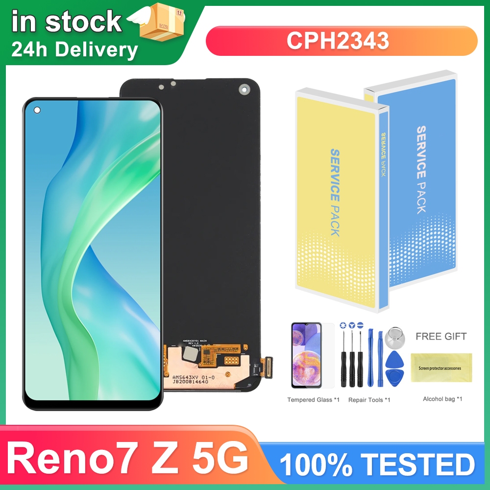 Amoled For Oppo Reno 7Z 5G CPH2343 LCD Display Touch Screen Reno7 Z Digitizer With Frame ...