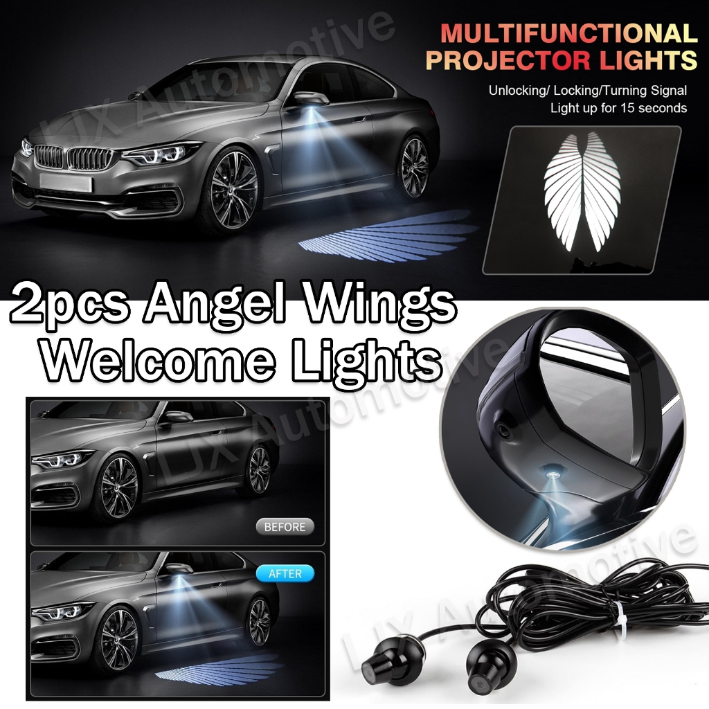 2pcs Car Angel Wings Door Welcome Lights Angel Wing Courtesy Light Cars ...