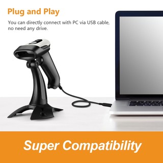 Evnvn 2D Barcode Scanner USB Wired with Adjustable Stand Auto Sensing ...