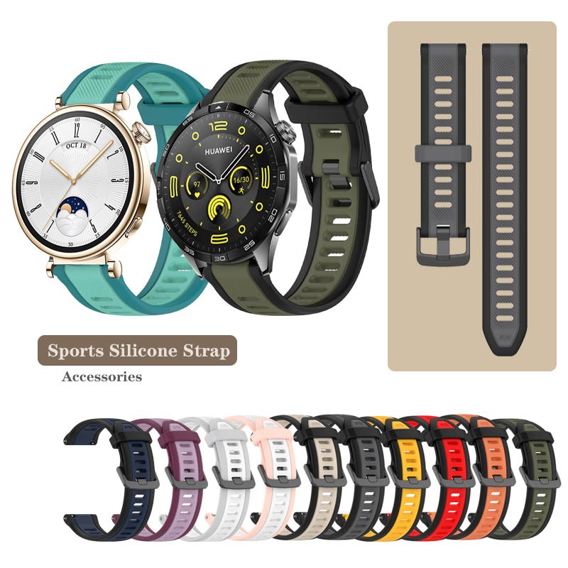 18mm 20mm 22mm Sports Silicone Strap For Huawei Watch GT5 GT4 41mm 46mm ...