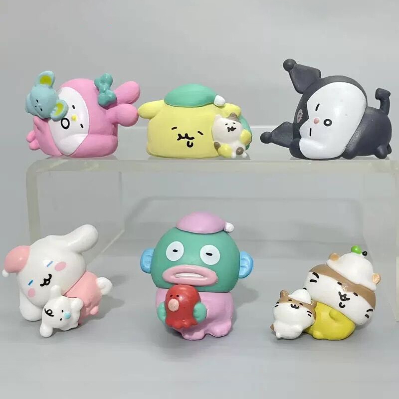 6Pcs/Set 1.5-3cm Anime Chiikawa Cosplay My Melody Kuromi Pom Pom Purin ...