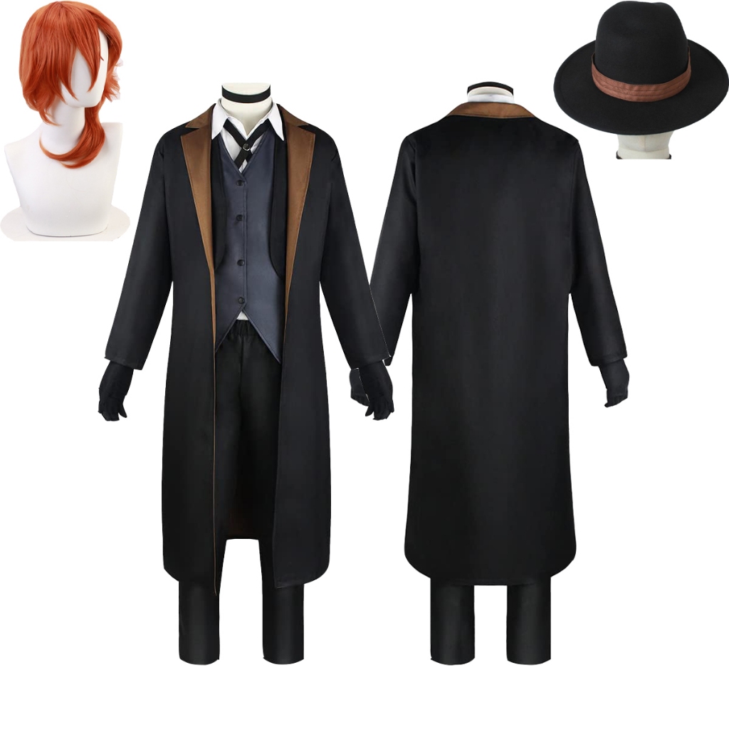 Anime Bungou Stray Dogs Men Nakahara Chuuya Cosplay Costume Hat Glove ...