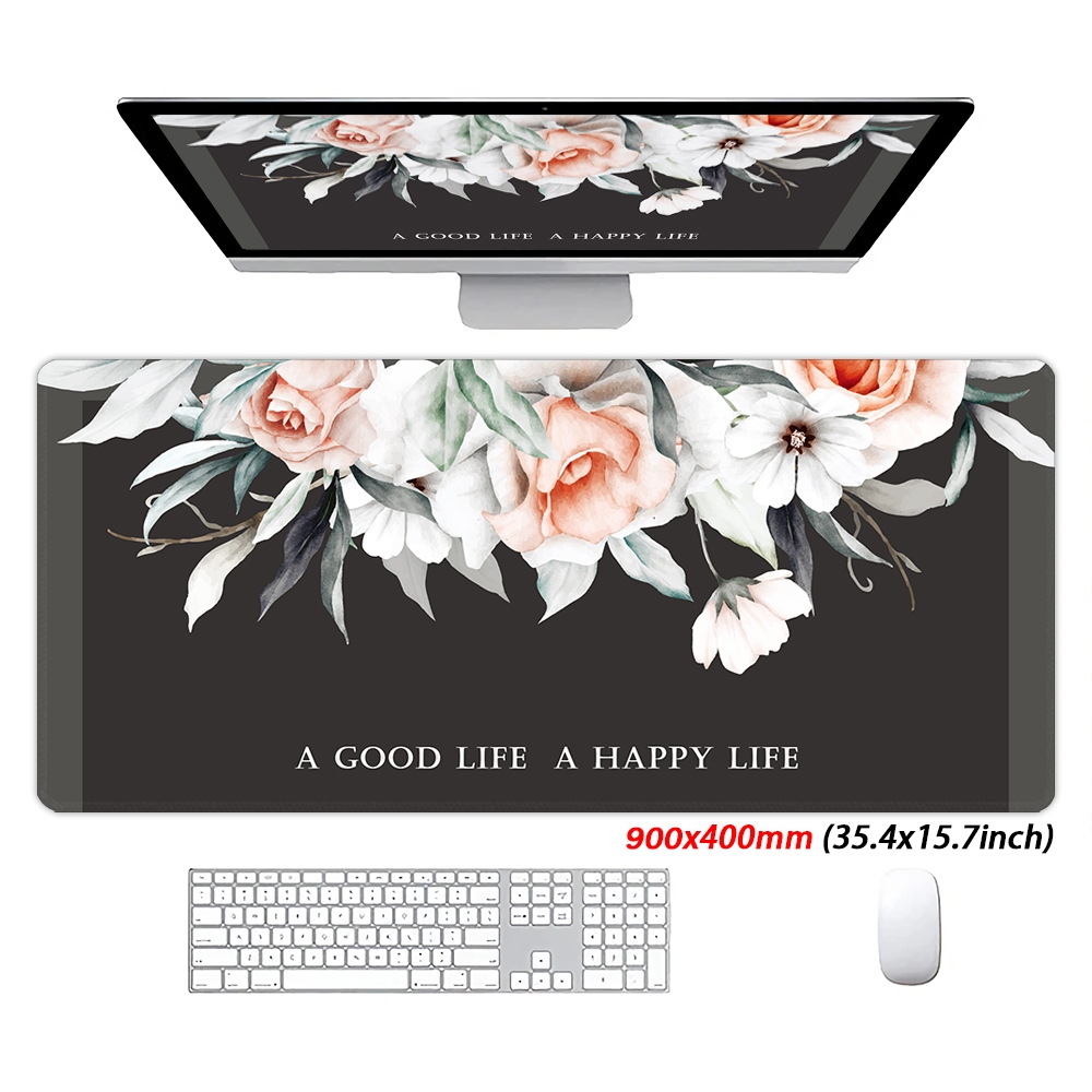Mouse Pad Good Happy Life Desk Mat Waterproof Anti-Slip Personalized ...