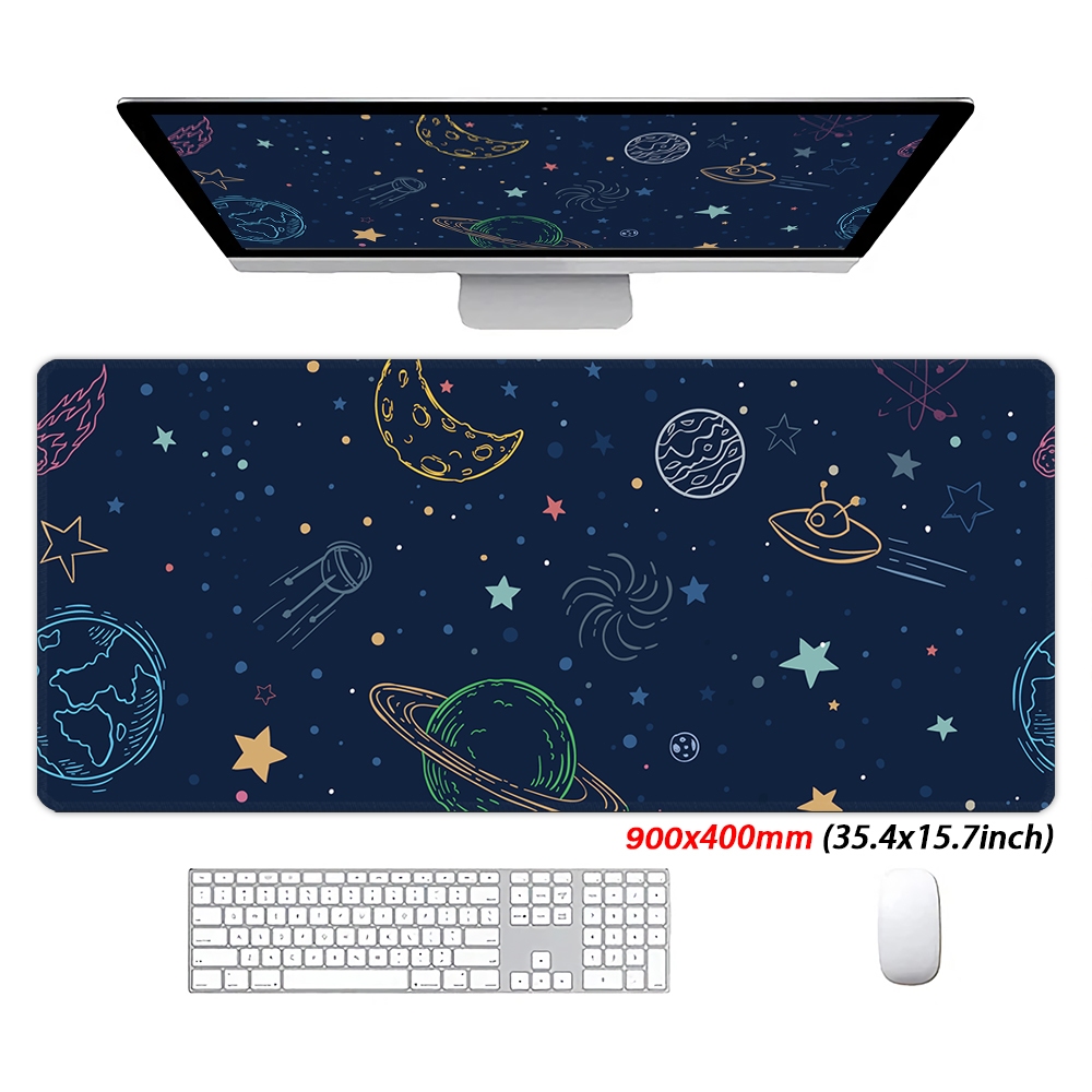 Mouse Pad Cartoon Space Planet Desk Mat Waterproof Anti-Slip ...