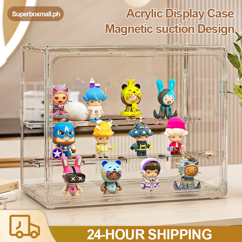 Popmart Transparent Toy Storage Box Acrylic Display Case Boxes Magnetic ...