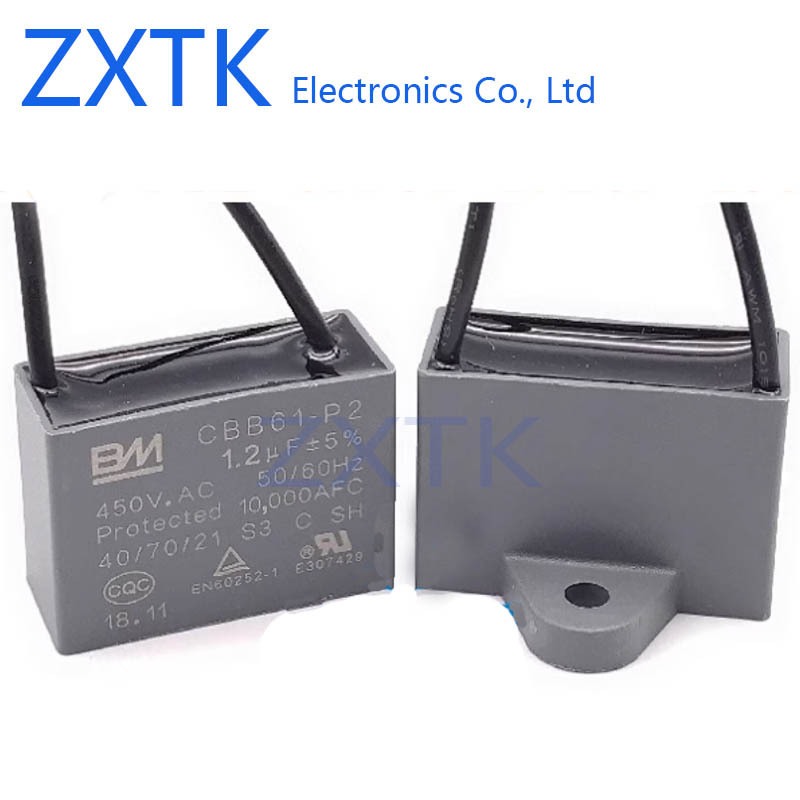 2PCS CBB61-P2 Capacitor 1.2UF 450V Electric fan wall mounted fan fan ...