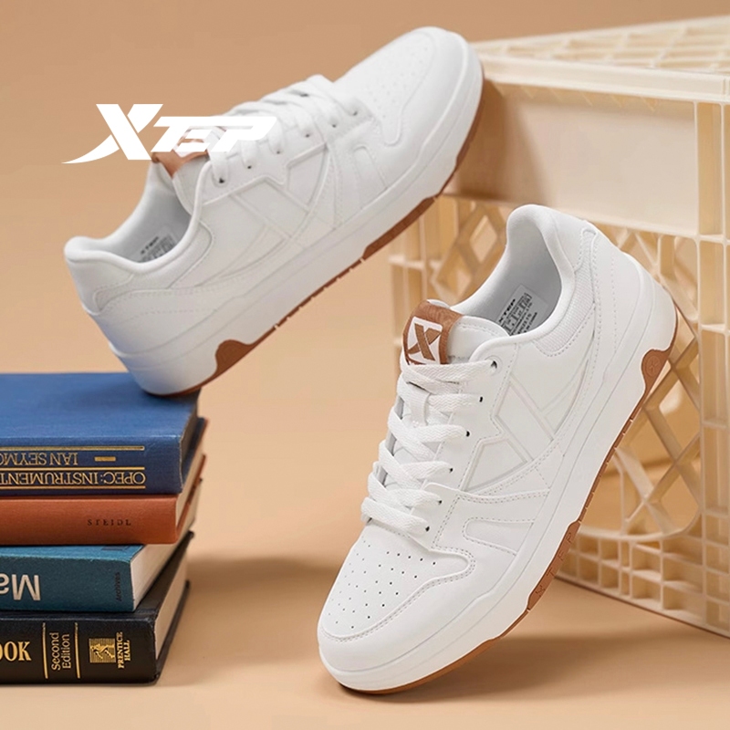Xtep Maxx lite Women Casual Shoes Leather Surface Hight-top Fashion ...