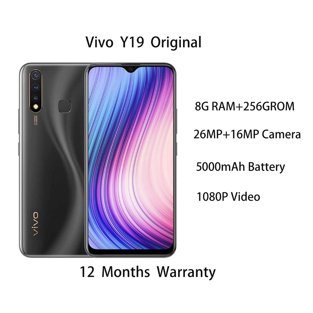 Vivo Y19 Original Cellphone with Fingerprint Recognition 8G RAM + 256G ...