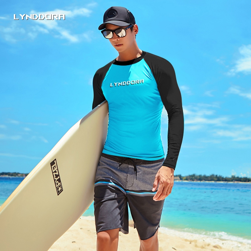 SAILBEE Long Sleeve Rash Guards Surfing Clothes Beach Men Swimsuits ...