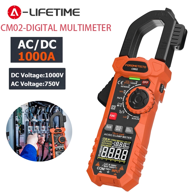 CM02 Intelligent Dual Impedance Digital Multimeter 1000A 1000V AC DC ...