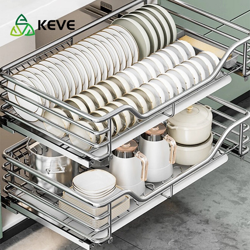 KEVE Pull Out Dish Rack With Drainer Pull out kitchen Cabinet Pull out ...