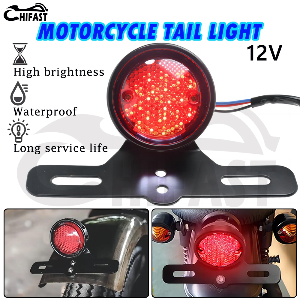 HIFAST Motorcycle Led Tail Light Retro Motorcycle Stop Light Brake ...