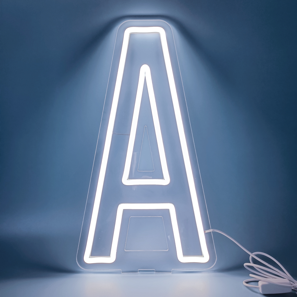 LED Letter A Neon Sign 25x 45cm Dimmable Neon Numbers Symbols Letters ...